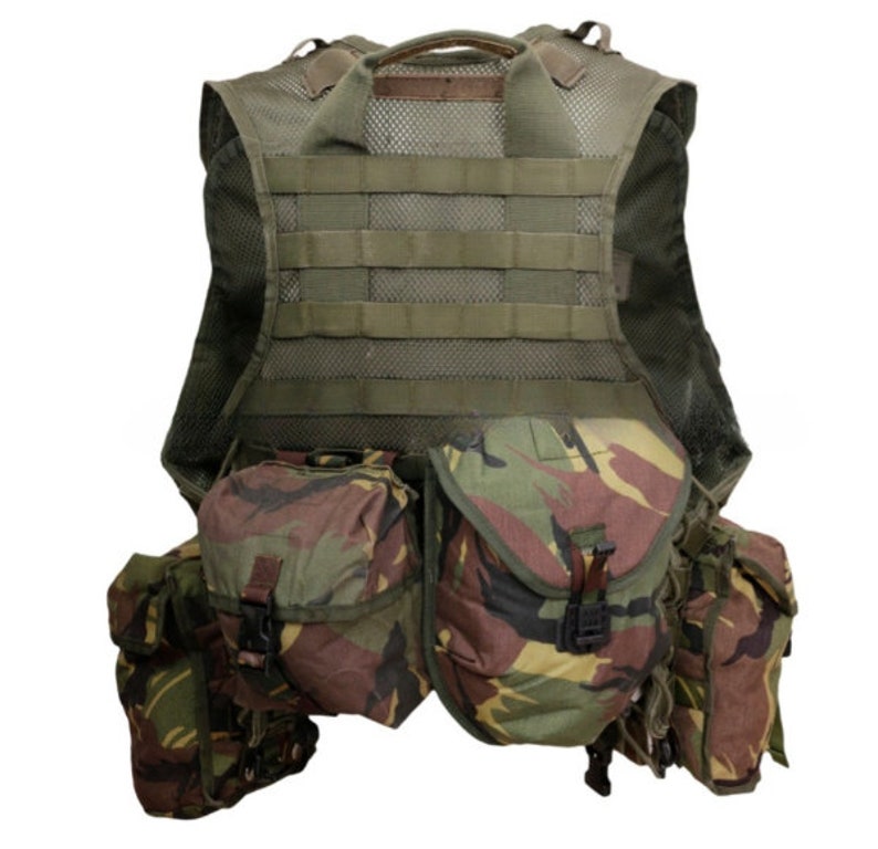 Dutch Army Modular Vest Tactical Chest Rig MOLLE Olive DPM Loaded 8 ...