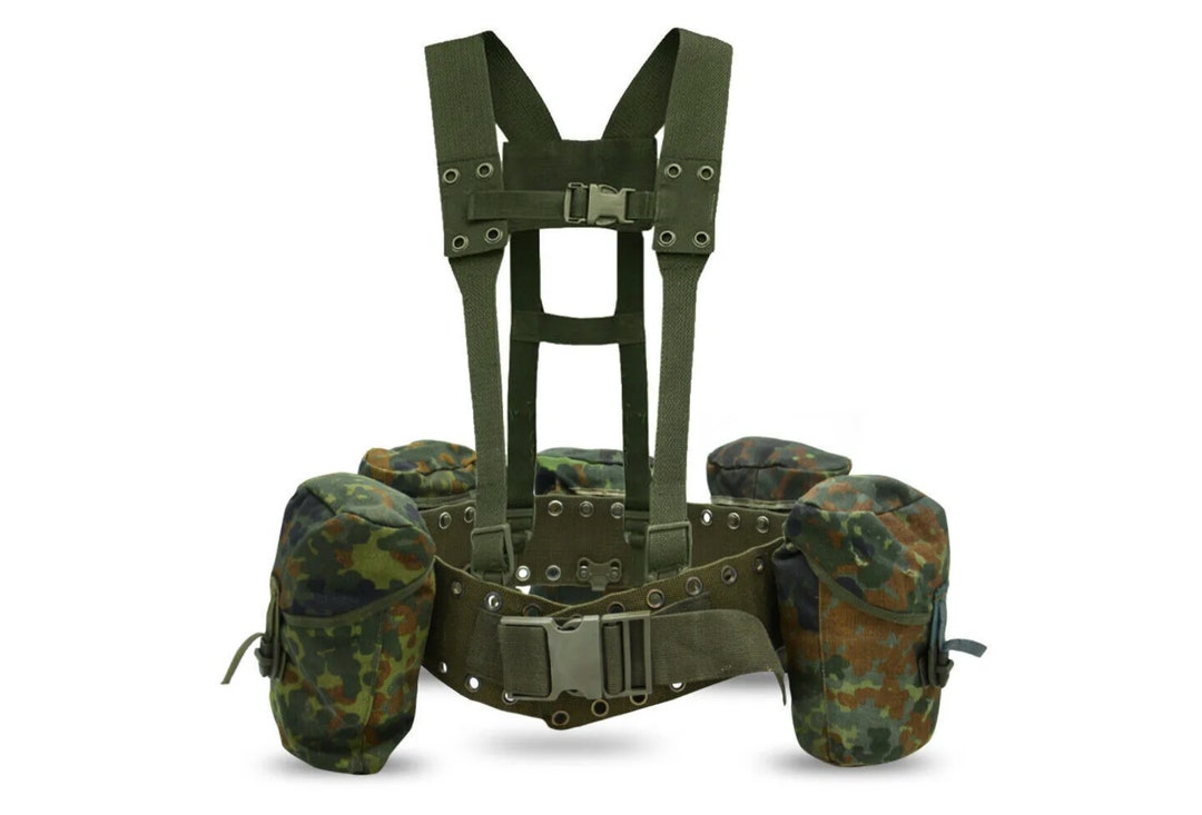 Bundeswehr Genuine German Army Chest Rig Flecktarn Tactical Webbing Set ...