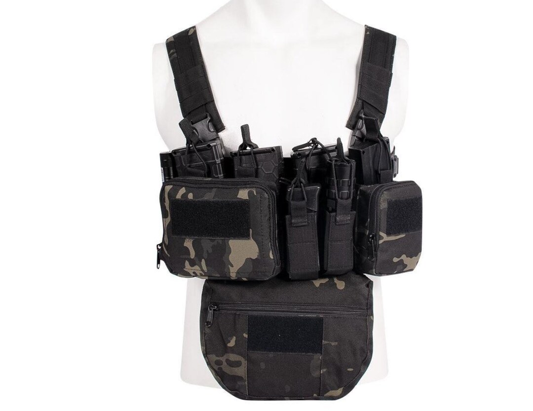 Russian/soviet Tactical Vest Black Multicam tv-102 for AK and AR Mags ...