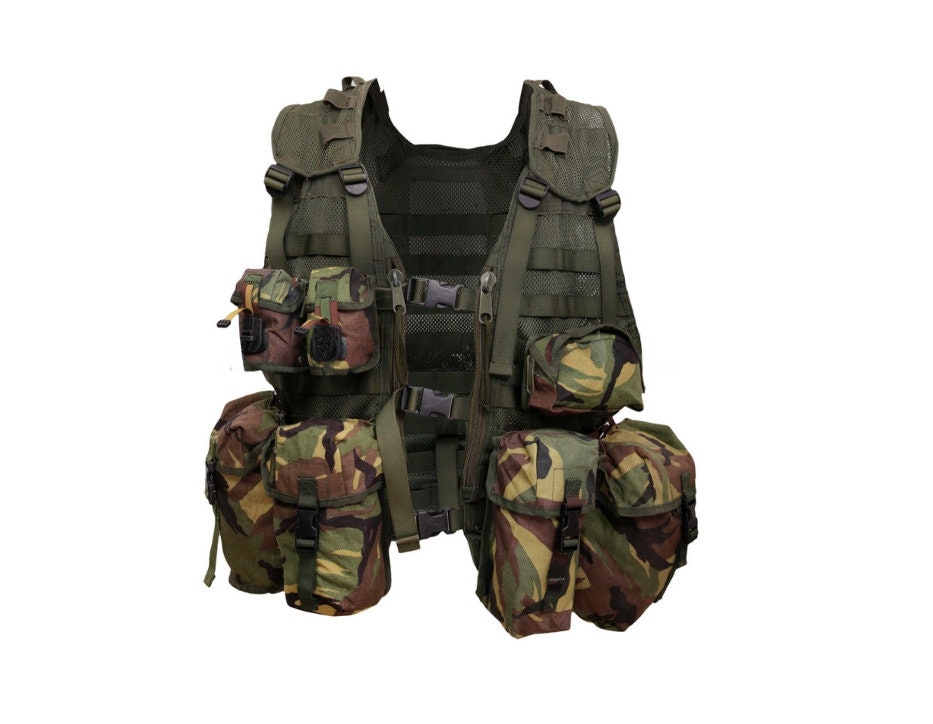 Dutch Army Modular Vest Tactical Chest Rig MOLLE Olive DPM Loaded 8 ...