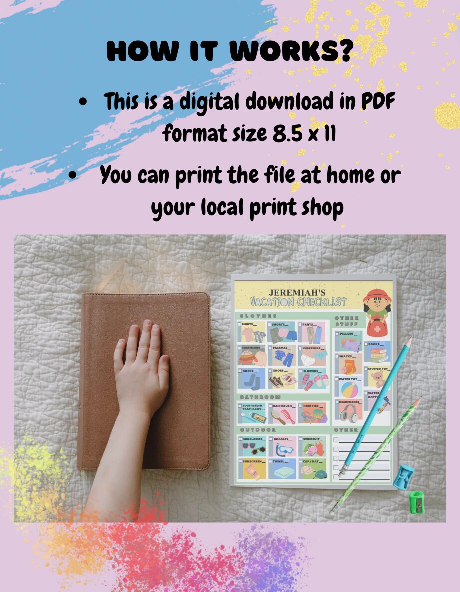 Easy Visual Packing List for Kids: Fun and Simple Travel Prep Editable ...