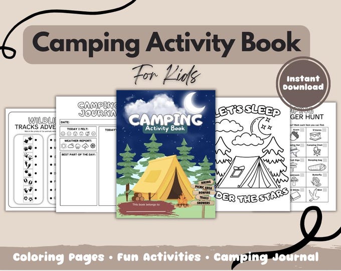 Camping Activity Book for Kids | Nature Games, Crafts (digital Download ...