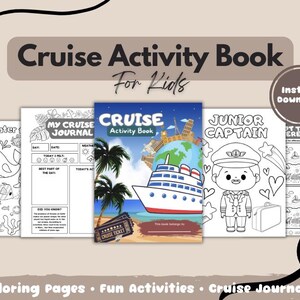 Cruise Activity Book for Kids | Travel Journal, Coloring Pages (digital ...
