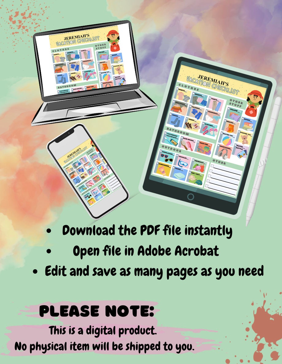 Easy Visual Packing List for Kids: Fun and Simple Travel Prep Editable ...