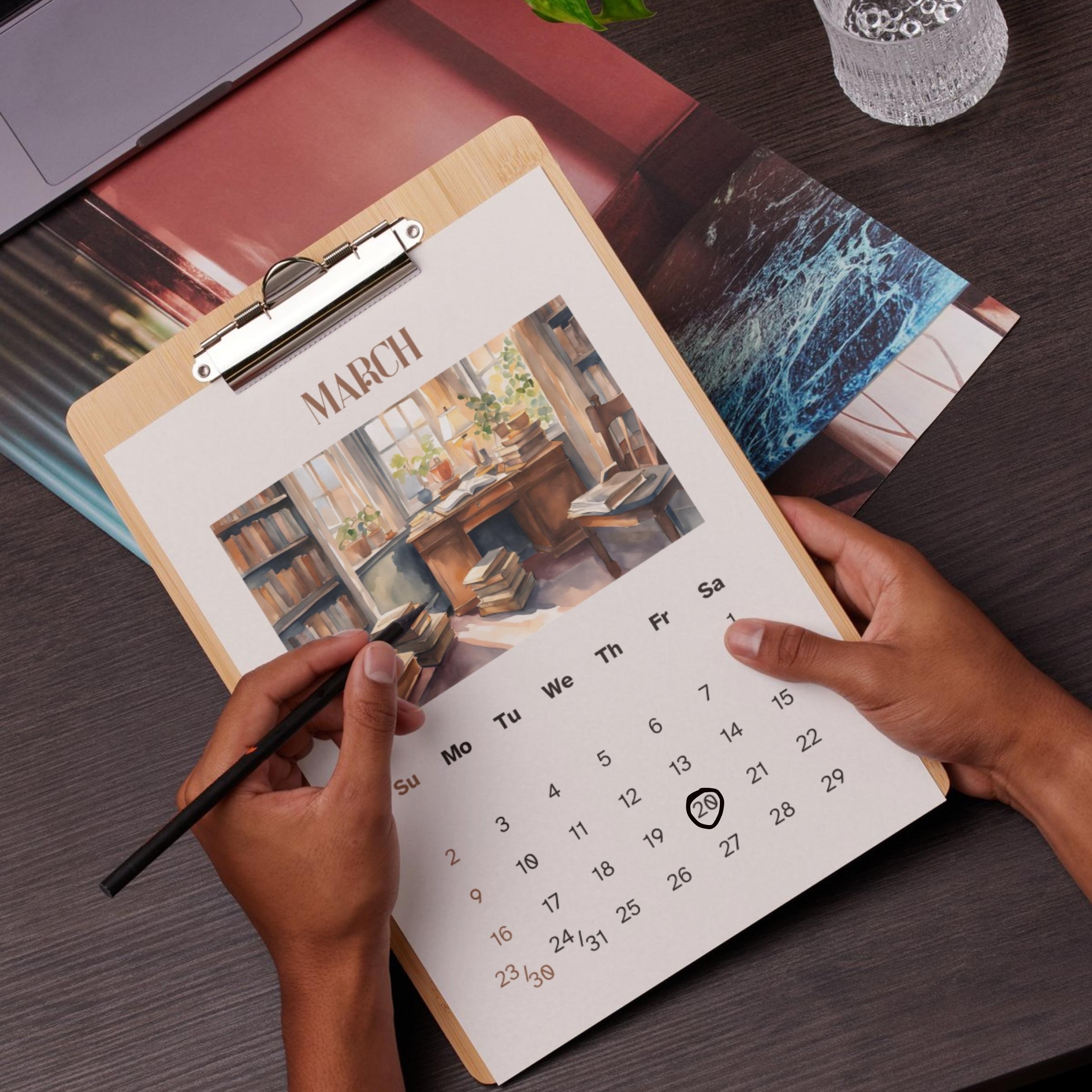 2025 Booklovers Calendar - Monthly Literary Themes, Cozy Illustrations ...