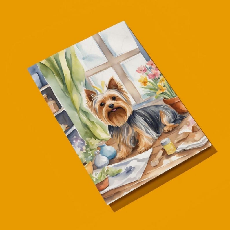 Yorkie Calendar 2025 - Printable 12 Month Cute Yorkshire Terrier Desk ...