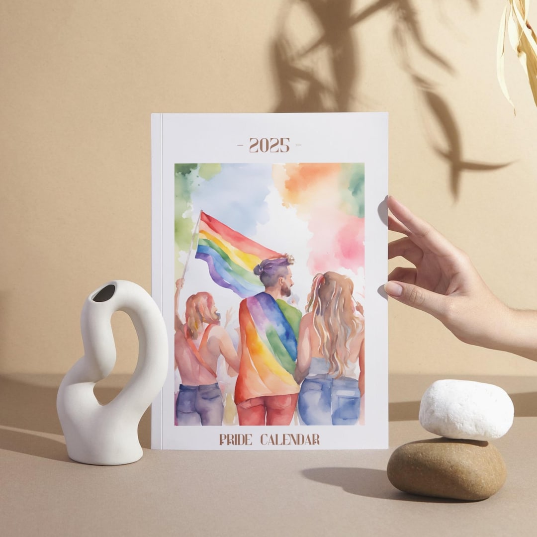 2025 Pride Calendar LGBTQ Celebration Wall Art Digital Rainbow Planner ...