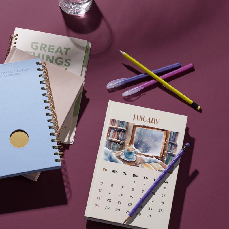 2025 Booklovers Calendar - Monthly Literary Themes, Cozy Illustrations ...