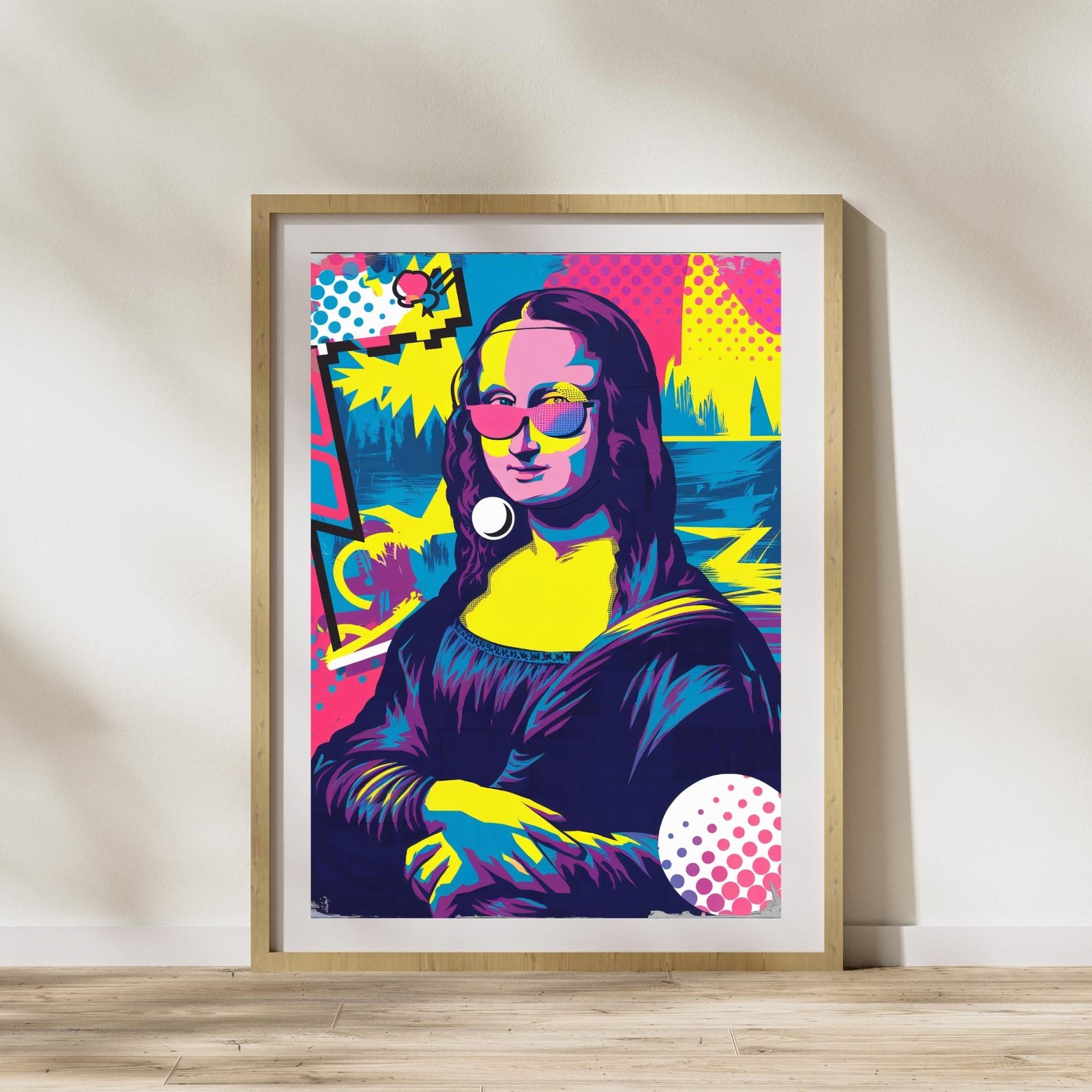 Pop Art Mona Lisa Poster, Colorful Modern Wall Art, Digital Street Art ...