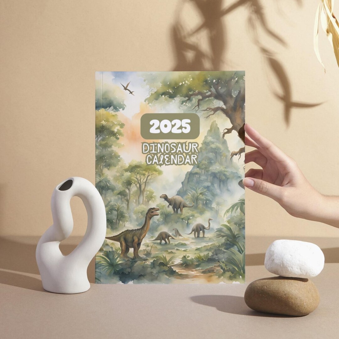 2025 Dinosaur Calendar for Kids - Printable Monthly Dino Art, 12 Unique ...