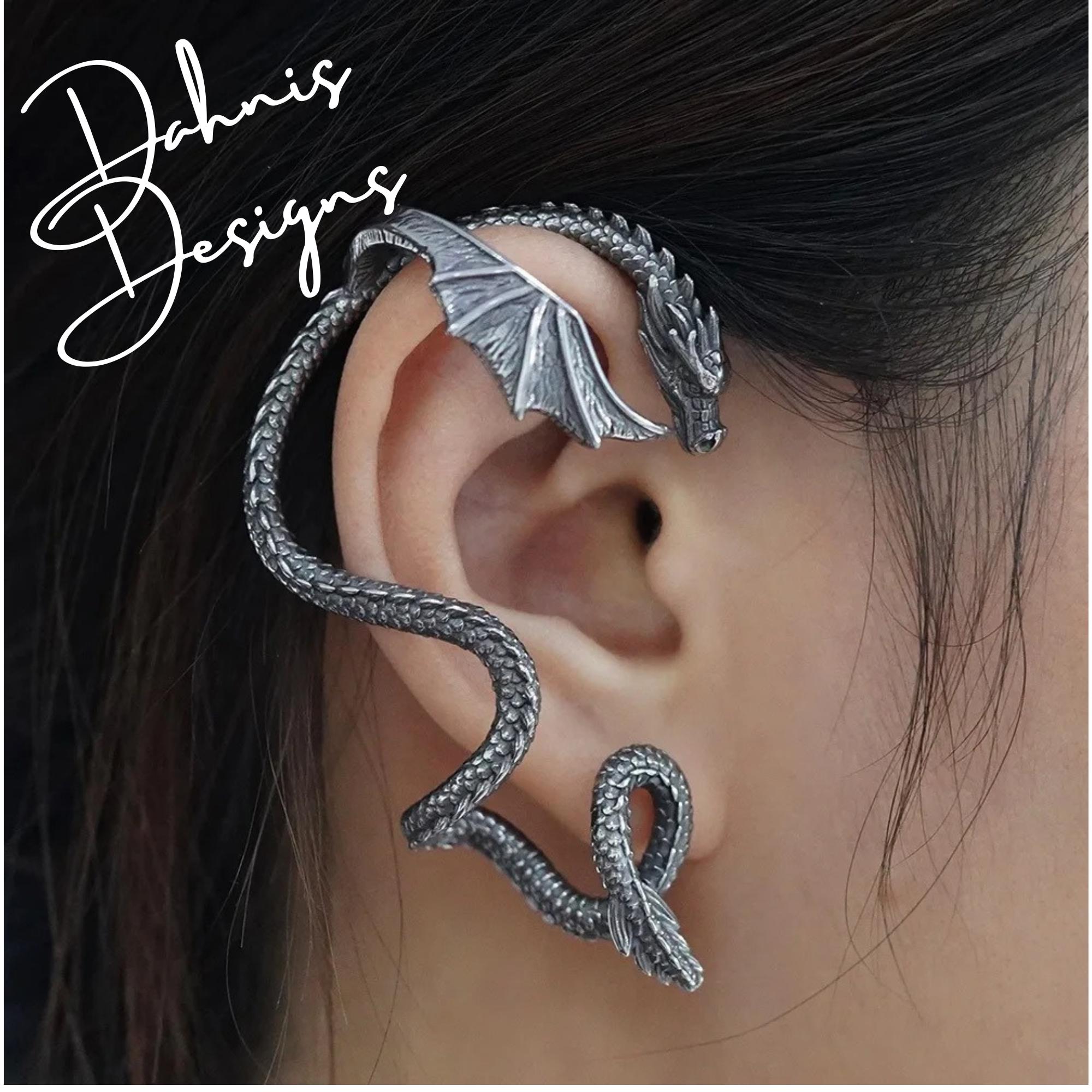 Dragon Cuff Earring for Women and Men Gothic Jewelry 2024 Year of the ...
