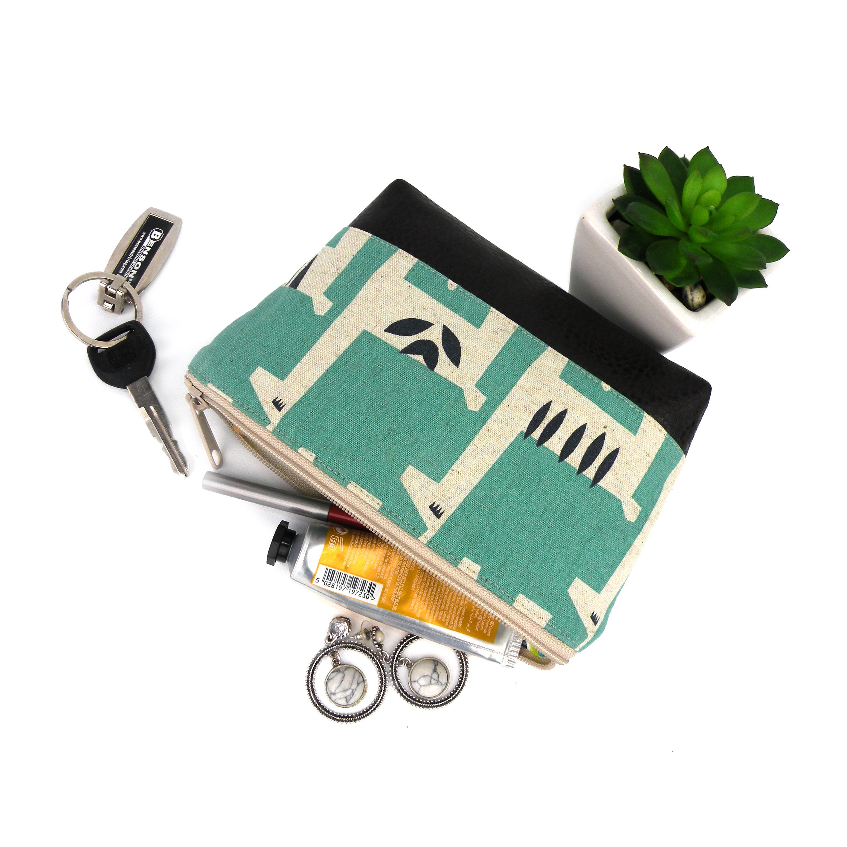 Teal Llama Organizer Plastic No Mess Lining Vegan Cosmetic - Etsy