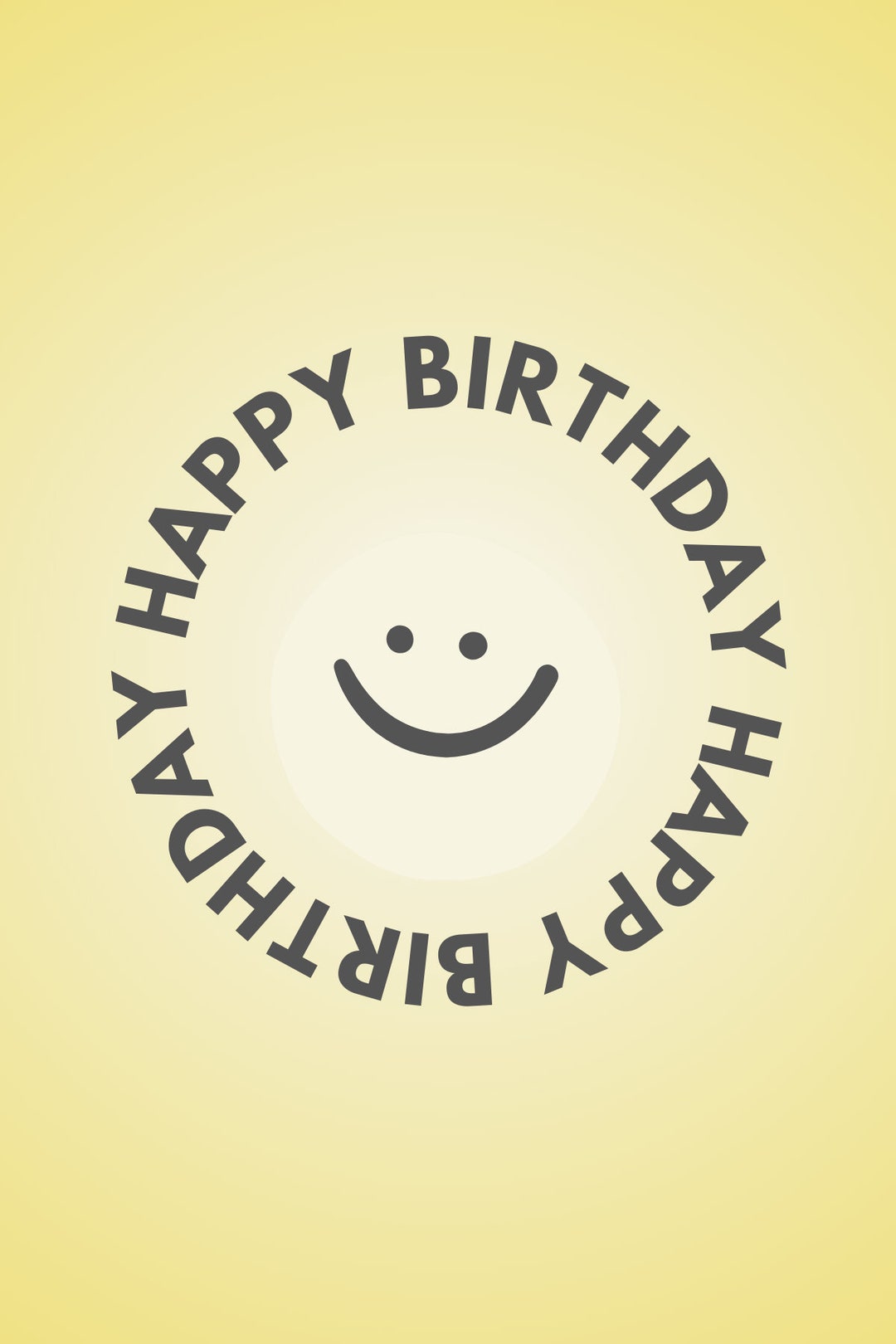 Happy Birthday Card With a Smiley Face - Etsy