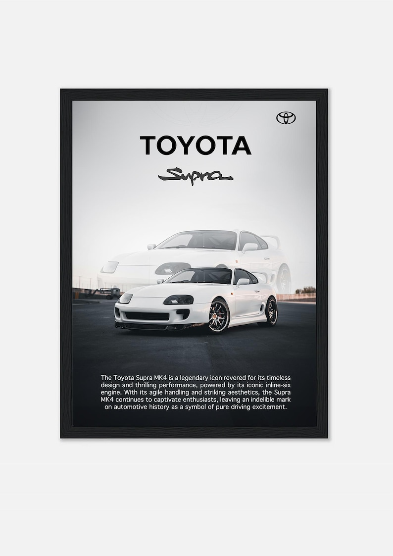 Toyota Supra MK4 Cinematic Poster | Car Poster | Sports Car Art | High ...