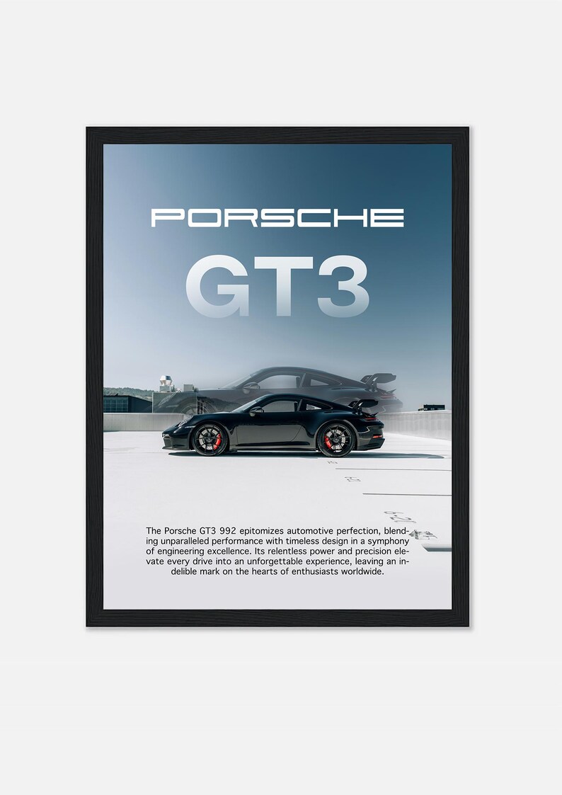 Porsche GT3 Cinematic Poster | Car Poster | Sports Car Art | High ...