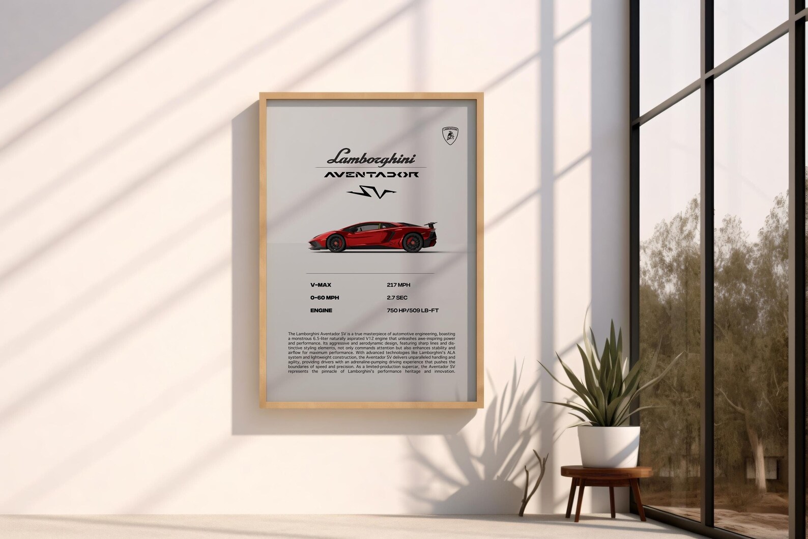 Lamborghini Aventador SV Simple Poster | Car Poster | Sports Car Art ...