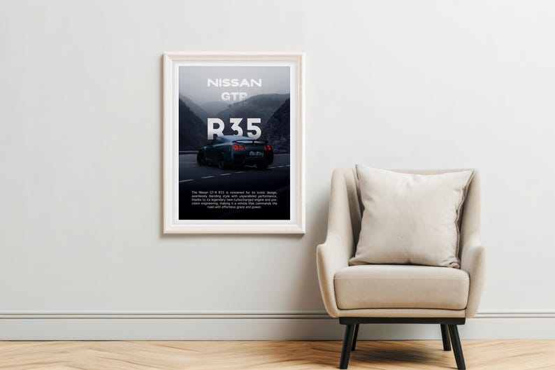 Nissan GTR R35 Cinematic Poster Car Poster Sports Car Art High Quality ...