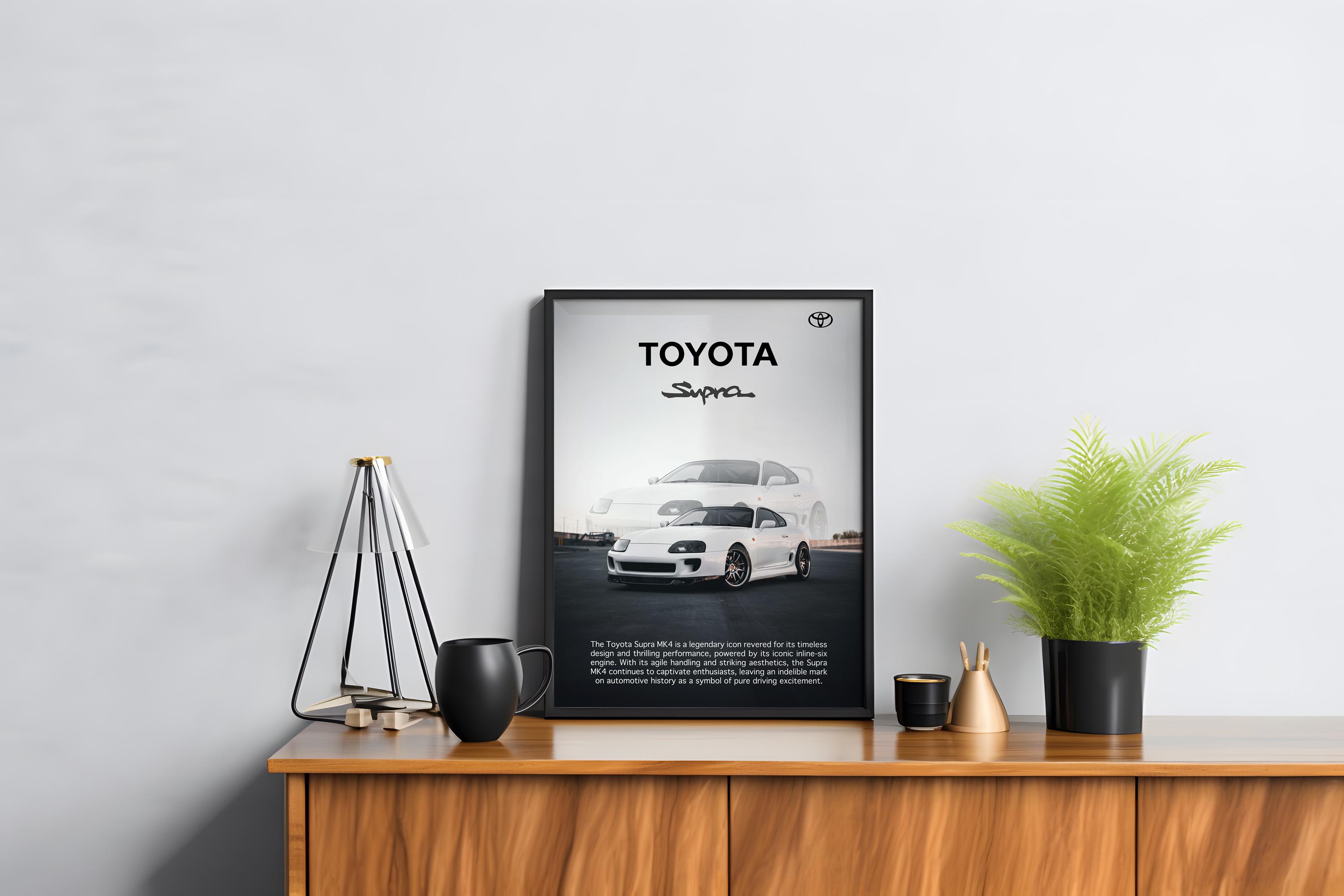 Toyota Supra MK4 Cinematic Poster | Car Poster | Sports Car Art | High ...