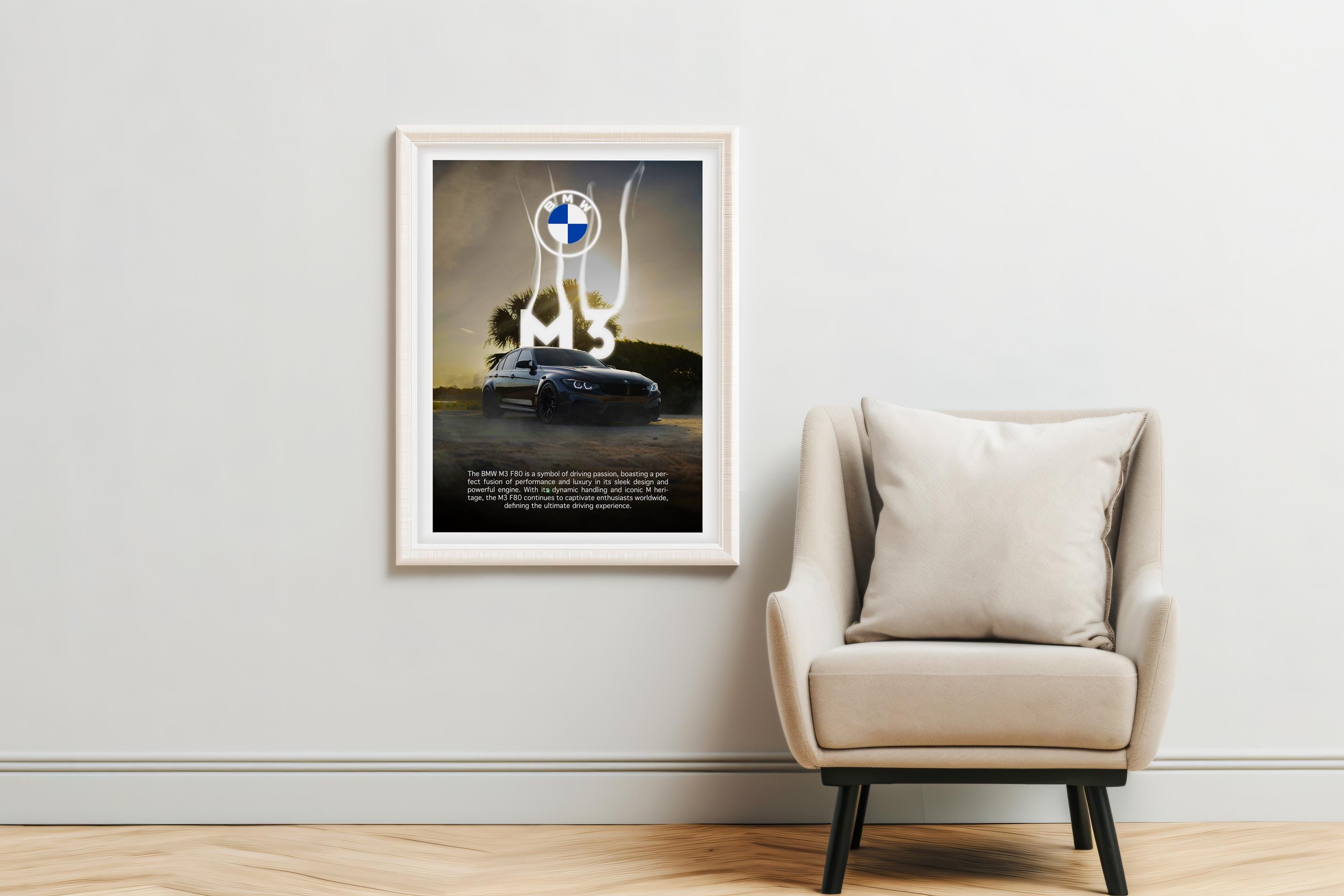 BMW M3 F80 Cinematic Poster | Car Poster | Sports Car Art | High ...