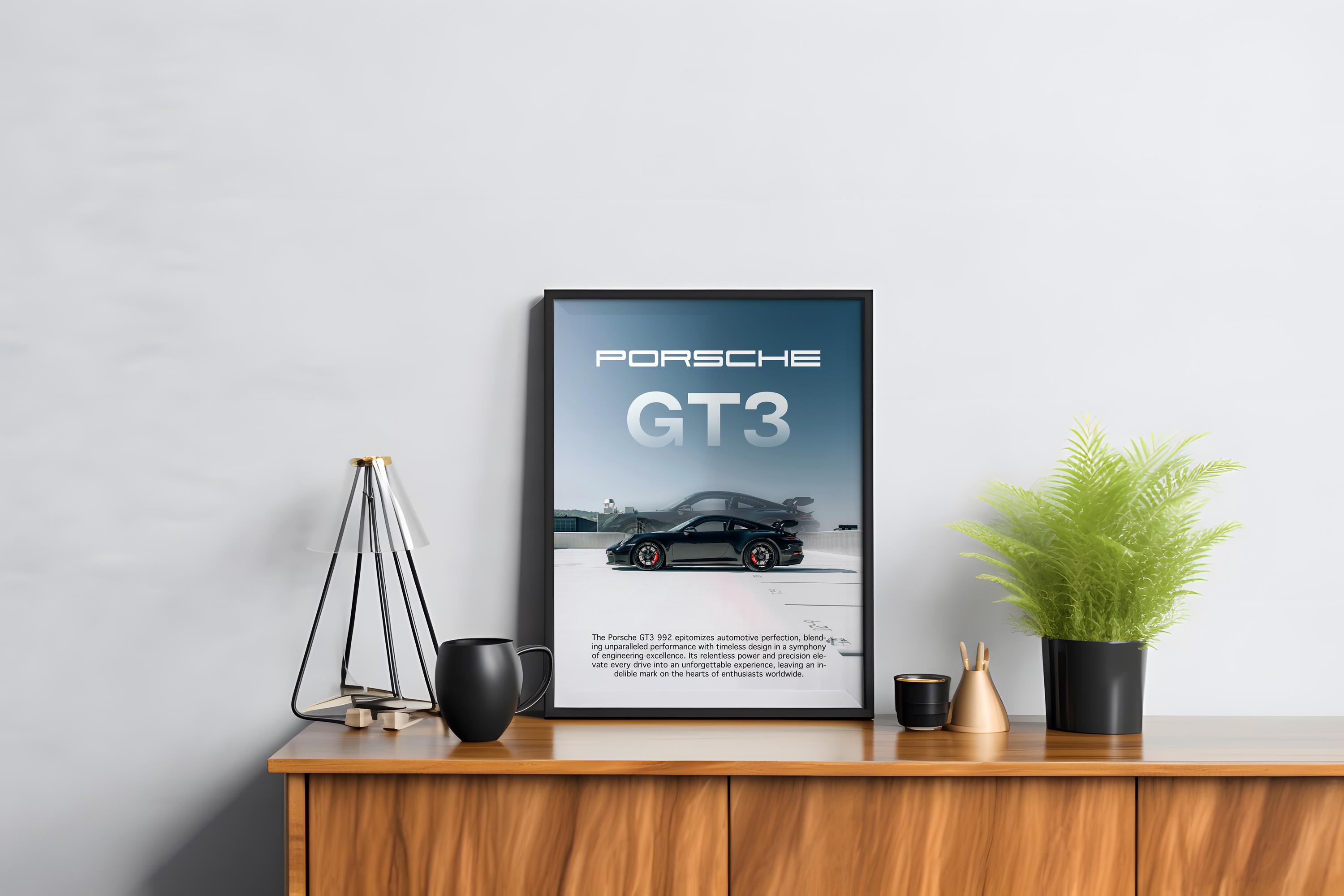Porsche GT3 Cinematic Poster | Car Poster | Sports Car Art | High ...