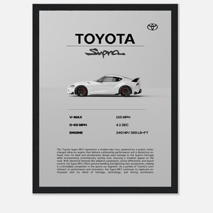 Toyota Supra Simple Poster | Car Poster | Sports Car Art | High Quality ...