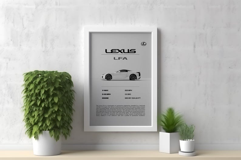 Lexus LFA Simple Poster | Car Poster | Sports Car Art | High Quality ...