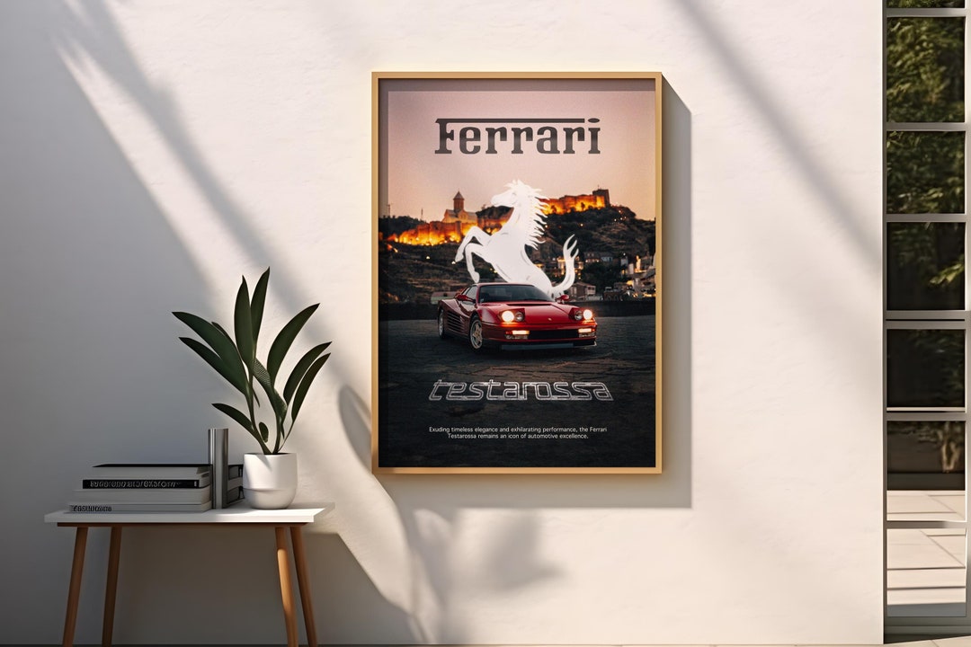 Ferrari Testarossa Cinematic Poster | Car Poster | Sports Car Art ...