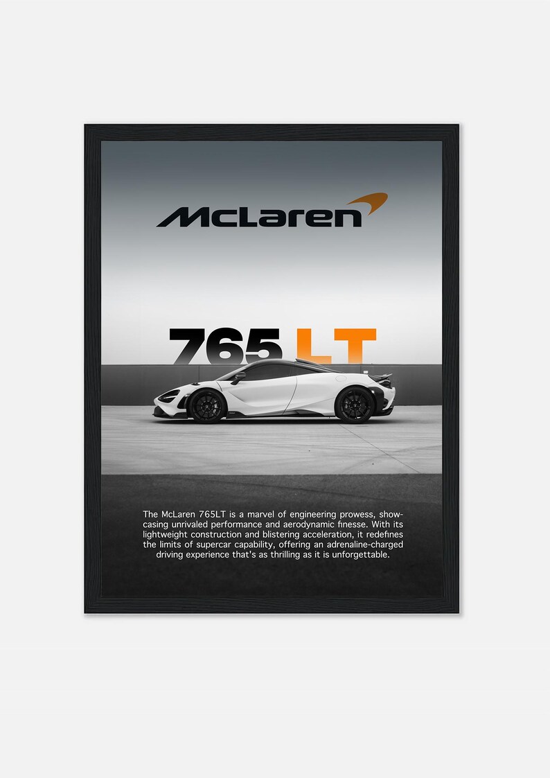 Mclaren 765LT Cinematic Poster | Car Poster | Sports Car Art | High ...