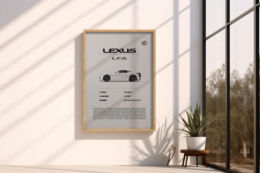 Lexus LFA Simple Poster | Car Poster | Sports Car Art | High Quality ...