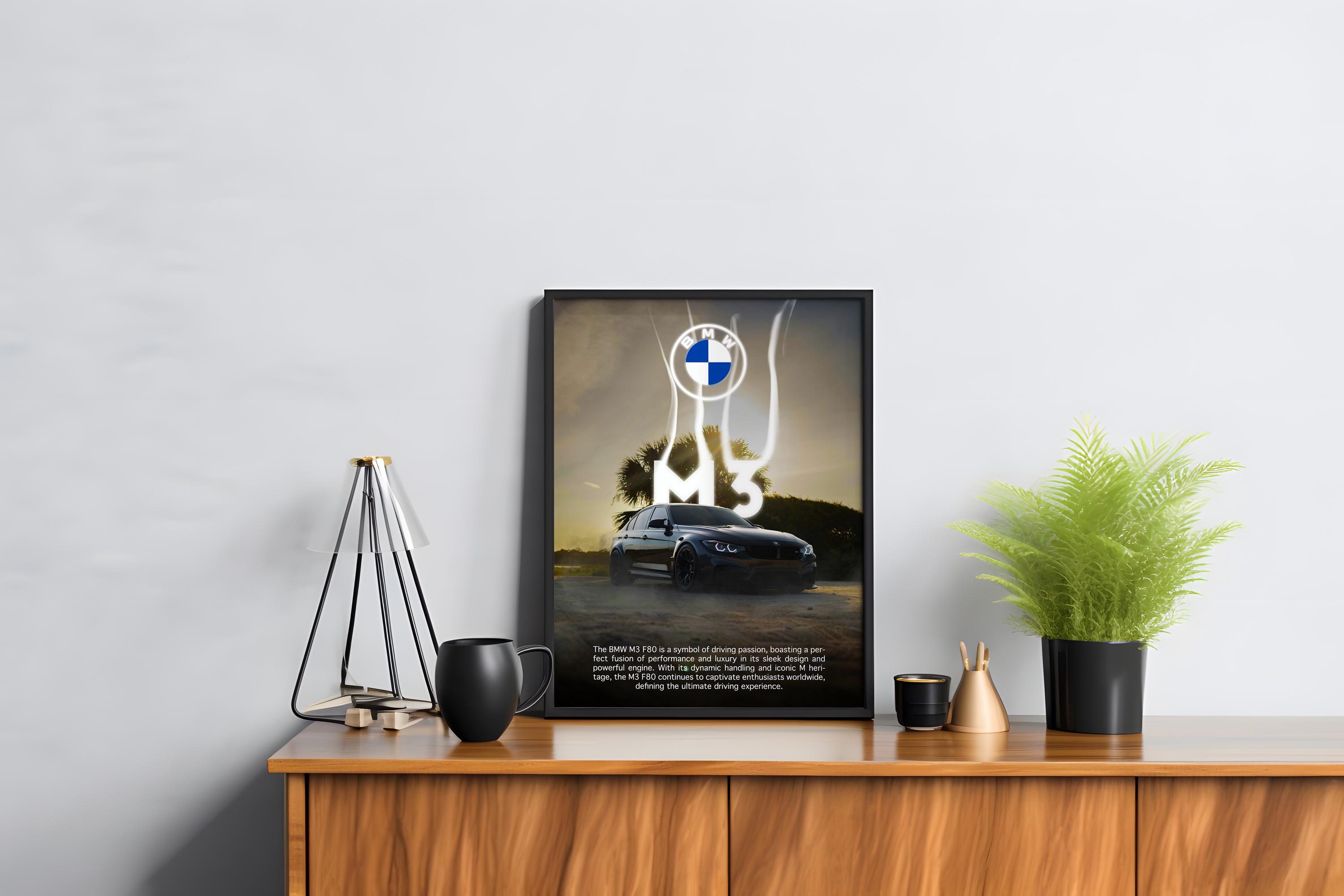 BMW M3 F80 Cinematic Poster | Car Poster | Sports Car Art | High ...