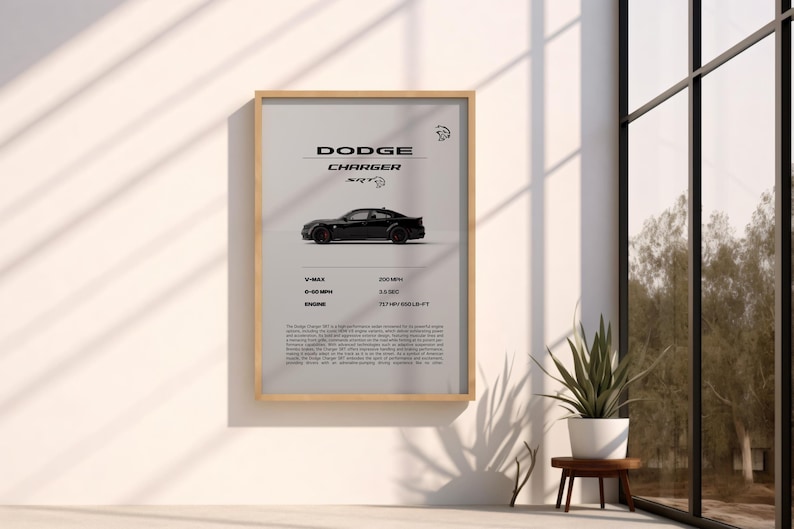 Dodge Charger SRT Simple Poster | Car Poster | Sports Car Art | High ...