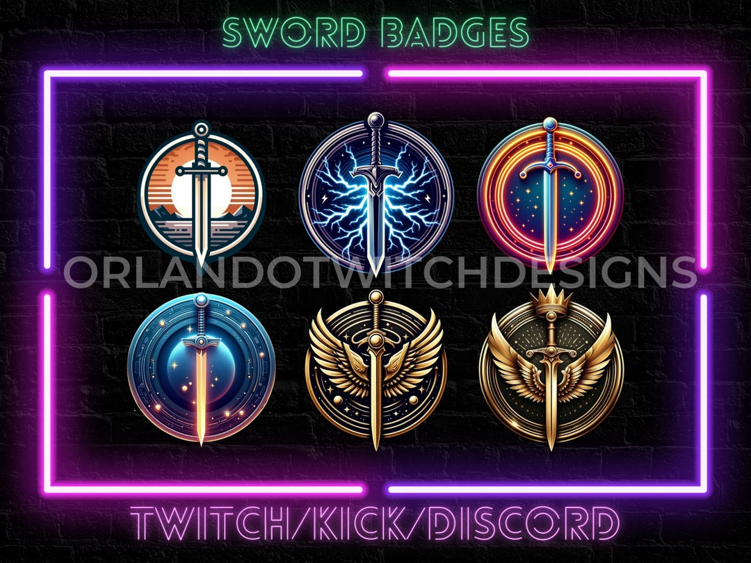 Twitch Sword Sub Badges / Bit Badges / Set / Weapon Collection ...