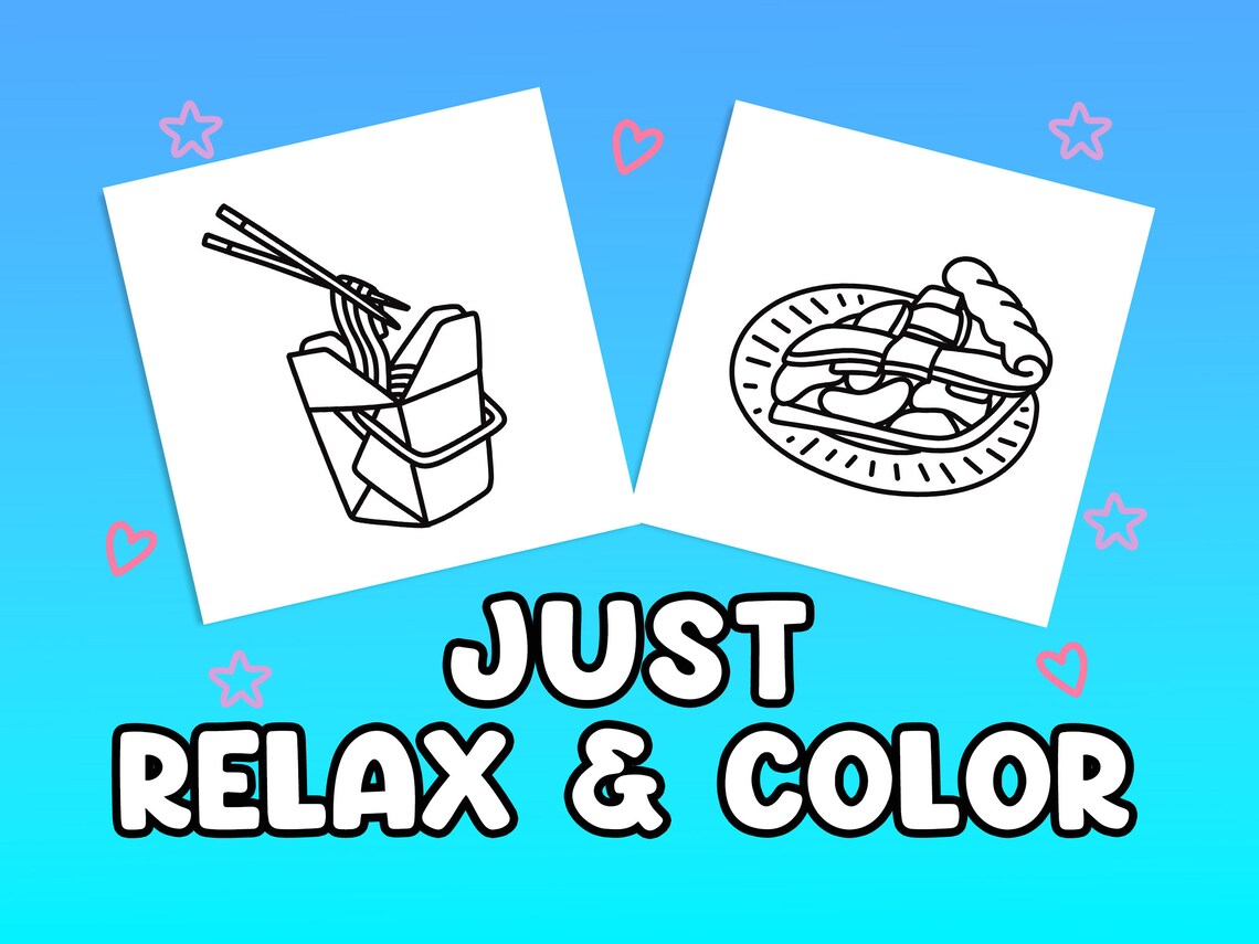 40 Bold and Easy Coloring Pages for Kids and Adults: Food Truck Eats ...