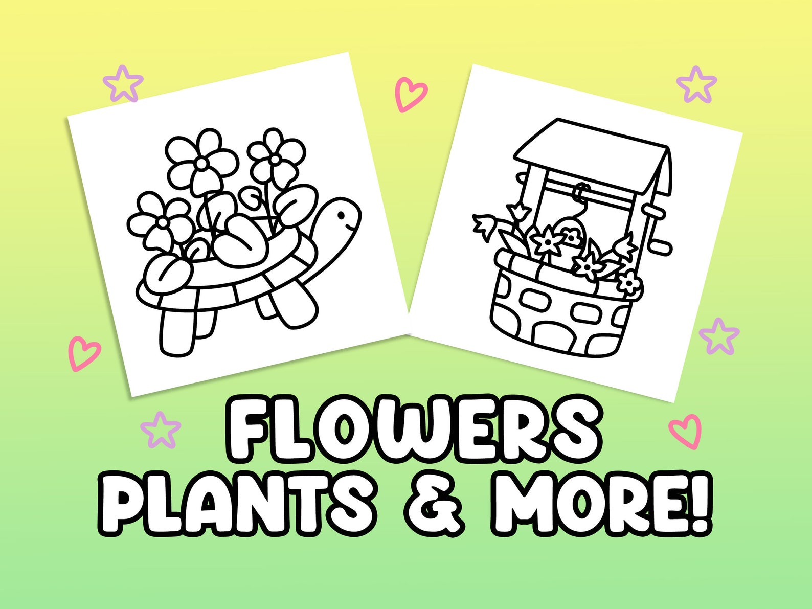 40 Bold and Easy Coloring Pages for Adults and Kids: Flowers & Plants ...