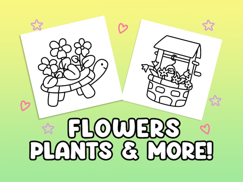 40 Bold and Easy Coloring Pages for Adults and Kids: Flowers & Plants ...