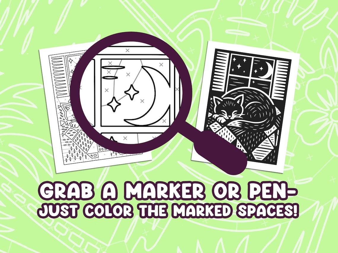 Monochrome Coloring Book Pages—digital Download—50 Cozy Illustration ...