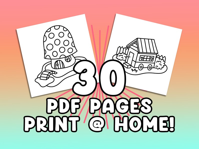 30 Bold and Easy Coloring Pages for Adults and Kids: Cozy Tiny Homes ...