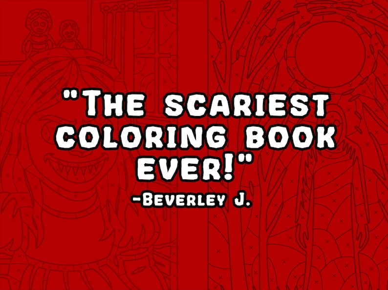 Monochrome Horror Adult Coloring Book Pages With a TWIST! — Digital ...
