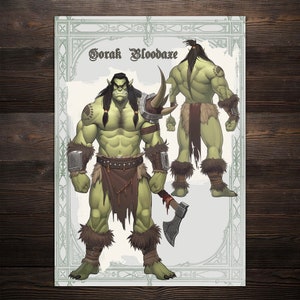 Character Reference Sheet, Dnd Character Commission, Personalized ...
