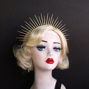 2" Gold Halo Crown Headpiece With Topaz Gold Crystals, High Quality ...