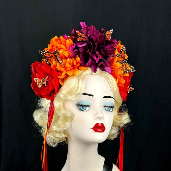 Dia De Los Muertos Flower Crown - Etsy
