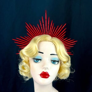 Red Queen Crown, Halo Headpiece, Theatrical Costuming, Virgin Mary ...