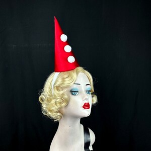 Mini Black Clown Hat With Pom Poms, Halloween Costume, Circus Headpiece ...