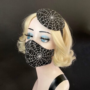 Spiderweb Hat and Washable Face Mask Set Halloween Mask and | Etsy