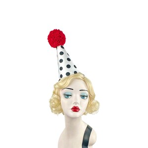 Mini Clown Hat, Black, White, and Red, Classic Circus, Halloween ...