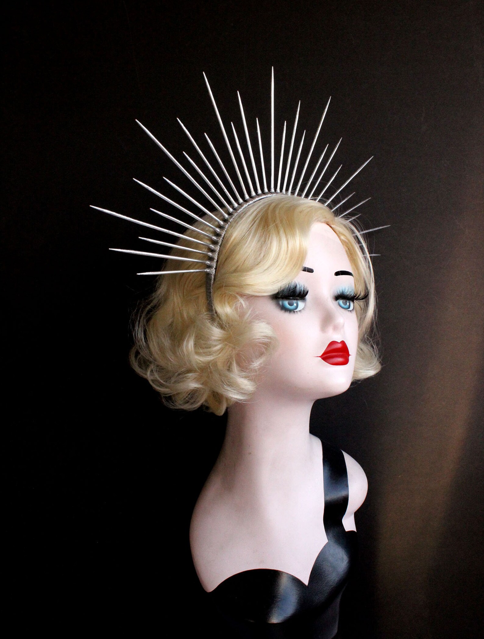 5 Silver Halo Headpiece Spike Tiara Bridal Crown | Etsy