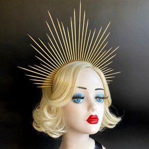 7" Gold Halo Headpiece, High Quality Theatrical Costuming, Virgin Mary ...