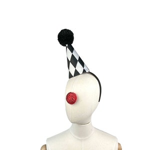 Diamond Pattern Clown Hat: Black & White Circus Costume - Etsy
