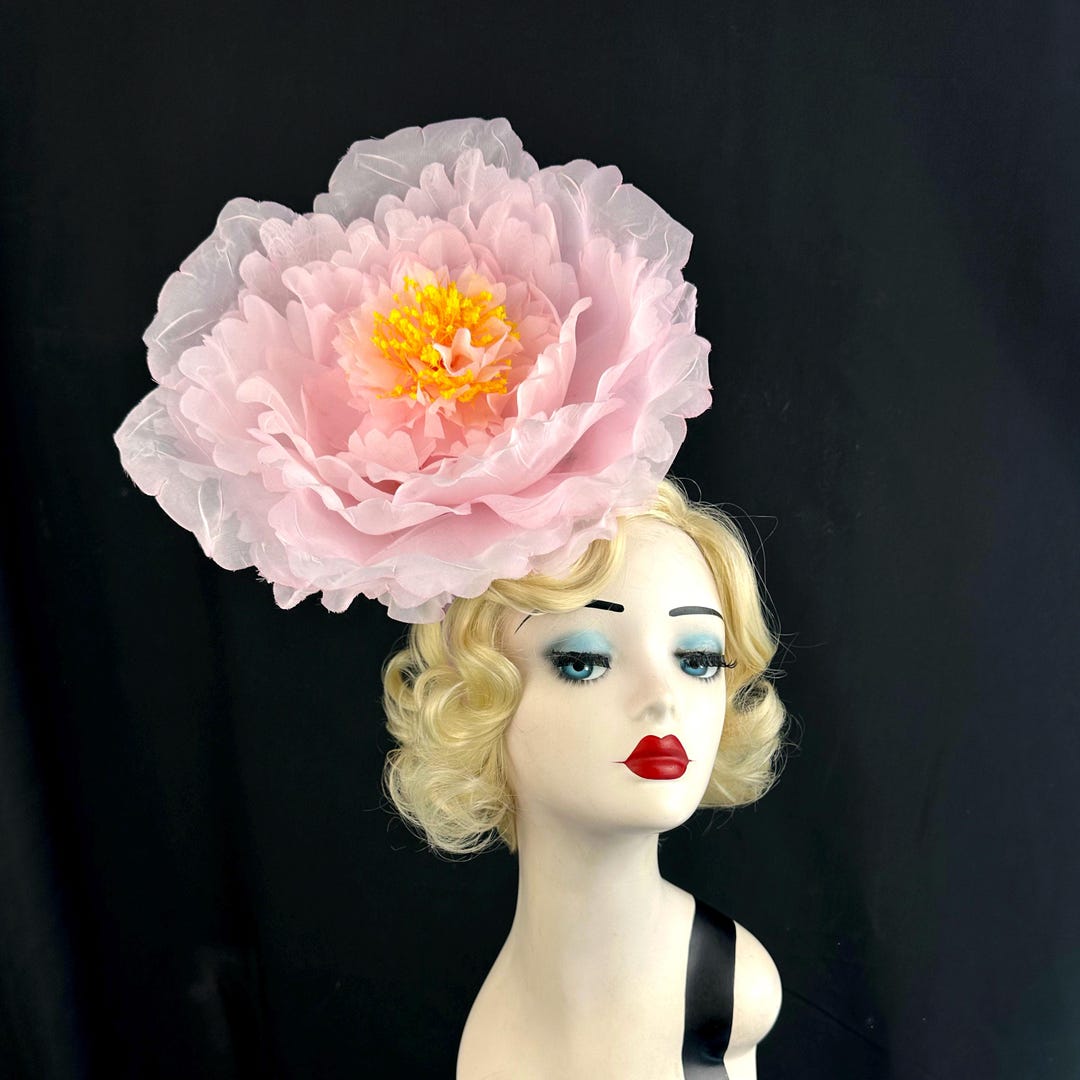 Giant Pink Flower Hat, Kentucky Derby Fascinator, Ascot Races, Easter ...