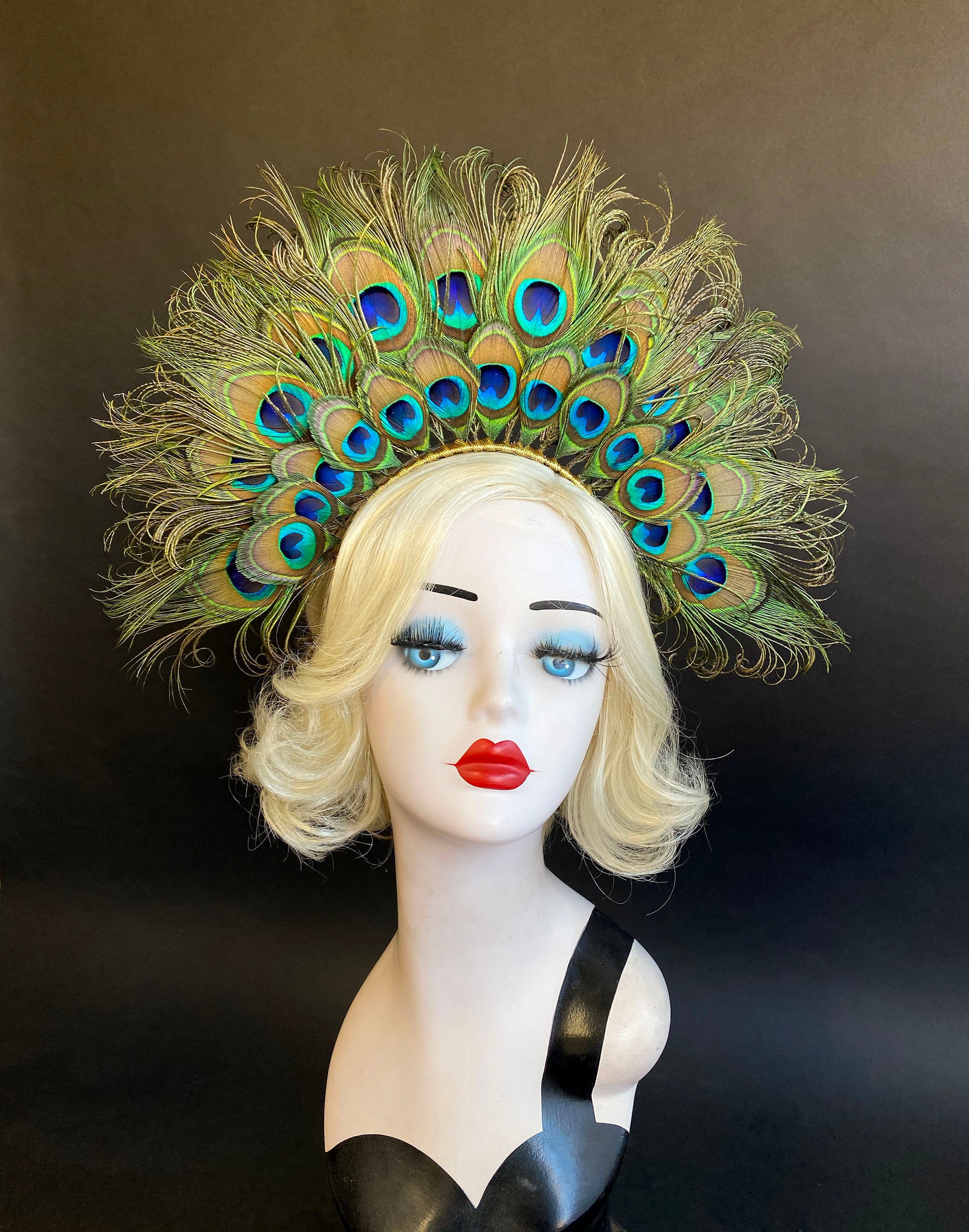 Halloween Wedding,peacock Feather Crown Headband, Showgirl Headdress ...